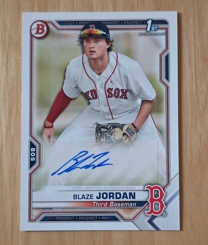 BLAZE JORDAN 2021 BOWMAN #PAPR-BJ PAPER 1ST PROSPECT AUTO BOSTON RED ...
