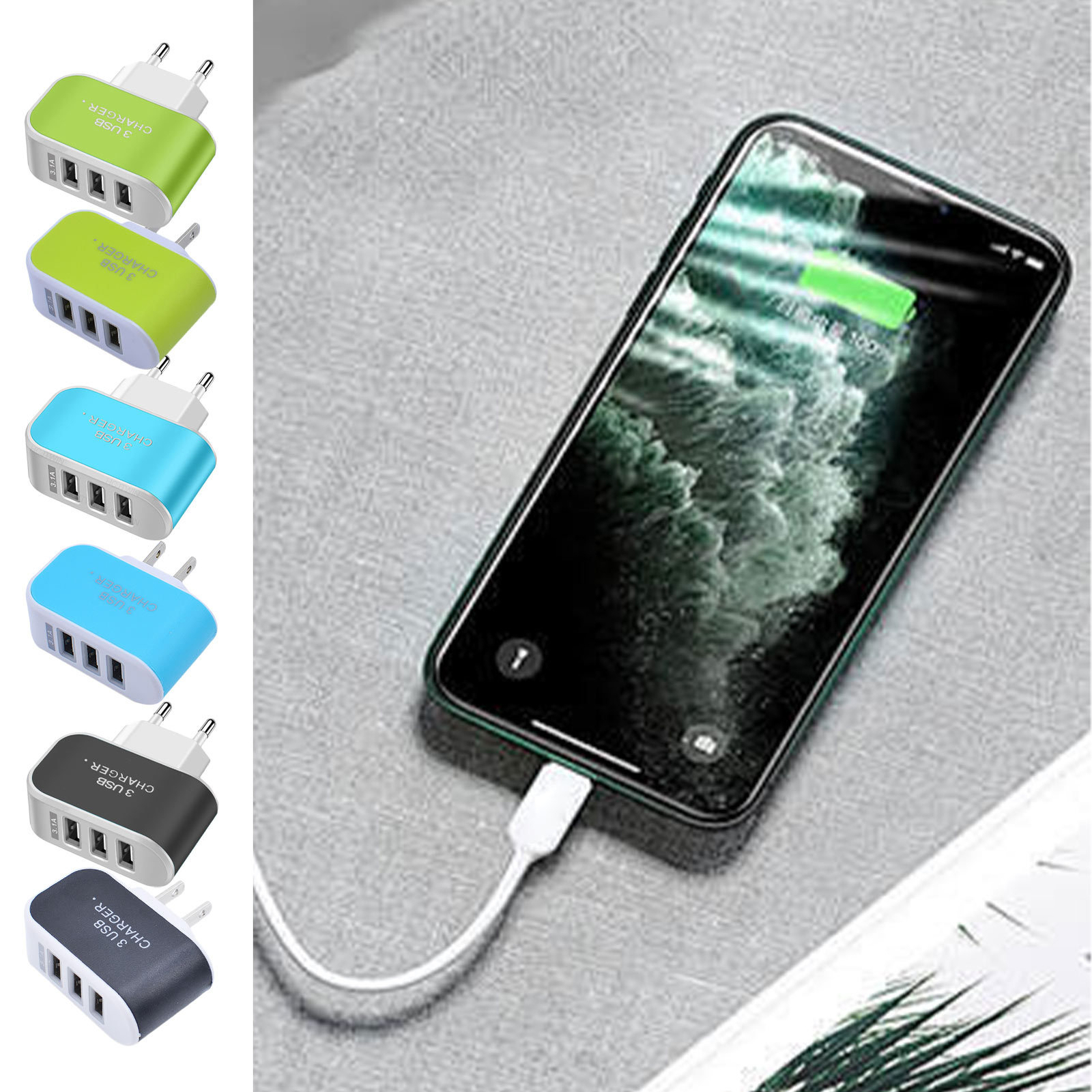 Luminous Candy Mobile Phone Charger Android USB 3port Smartphone ...