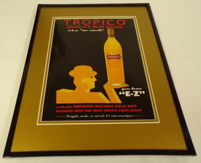 1999 Tropico Bacardi Rum Framed 11x14 ORIGINAL Vintage Advertisement | eBay