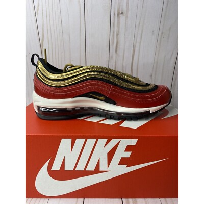 Nike Air Max 97 Red Gold Christmas Sneakers CT1148 600 Womens Size