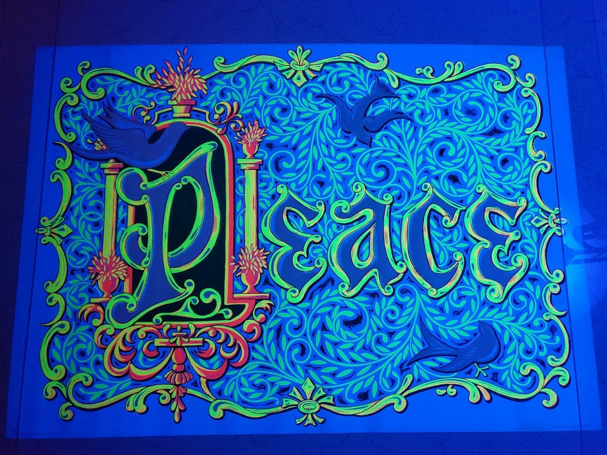 Vintage 1970s Blacklight Poster Vintage 70s Sunset Marketing