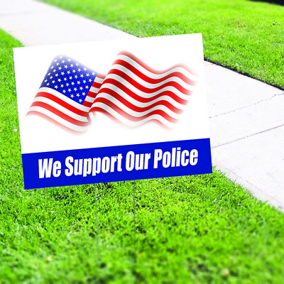 Support Our Police Yard Sign Stake Outdoor Law Enforcement Gift ...