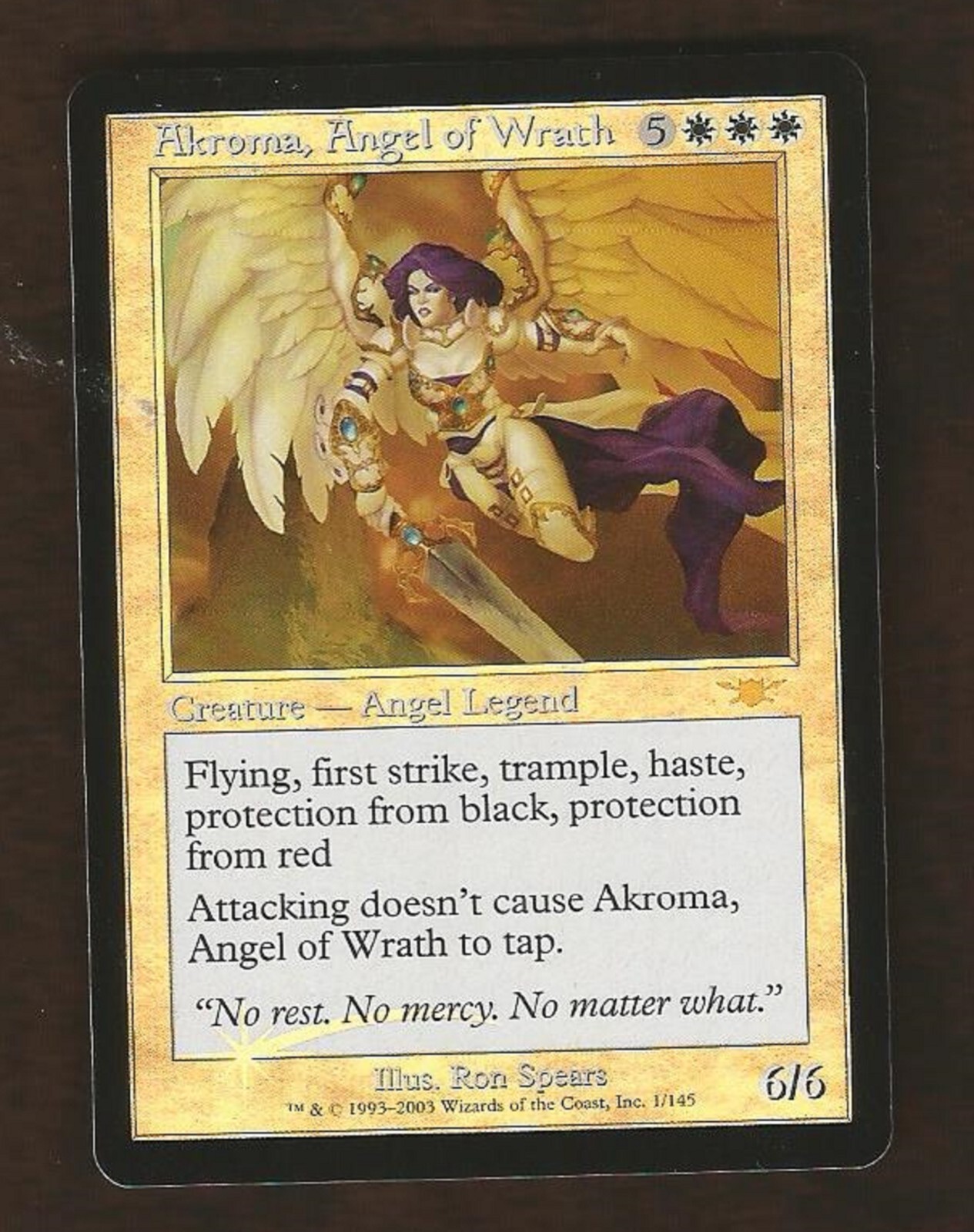 Magic the Gathering AKROMA, ANGEL OF WRATH #1/145 FOIL RARE Unplayed ...