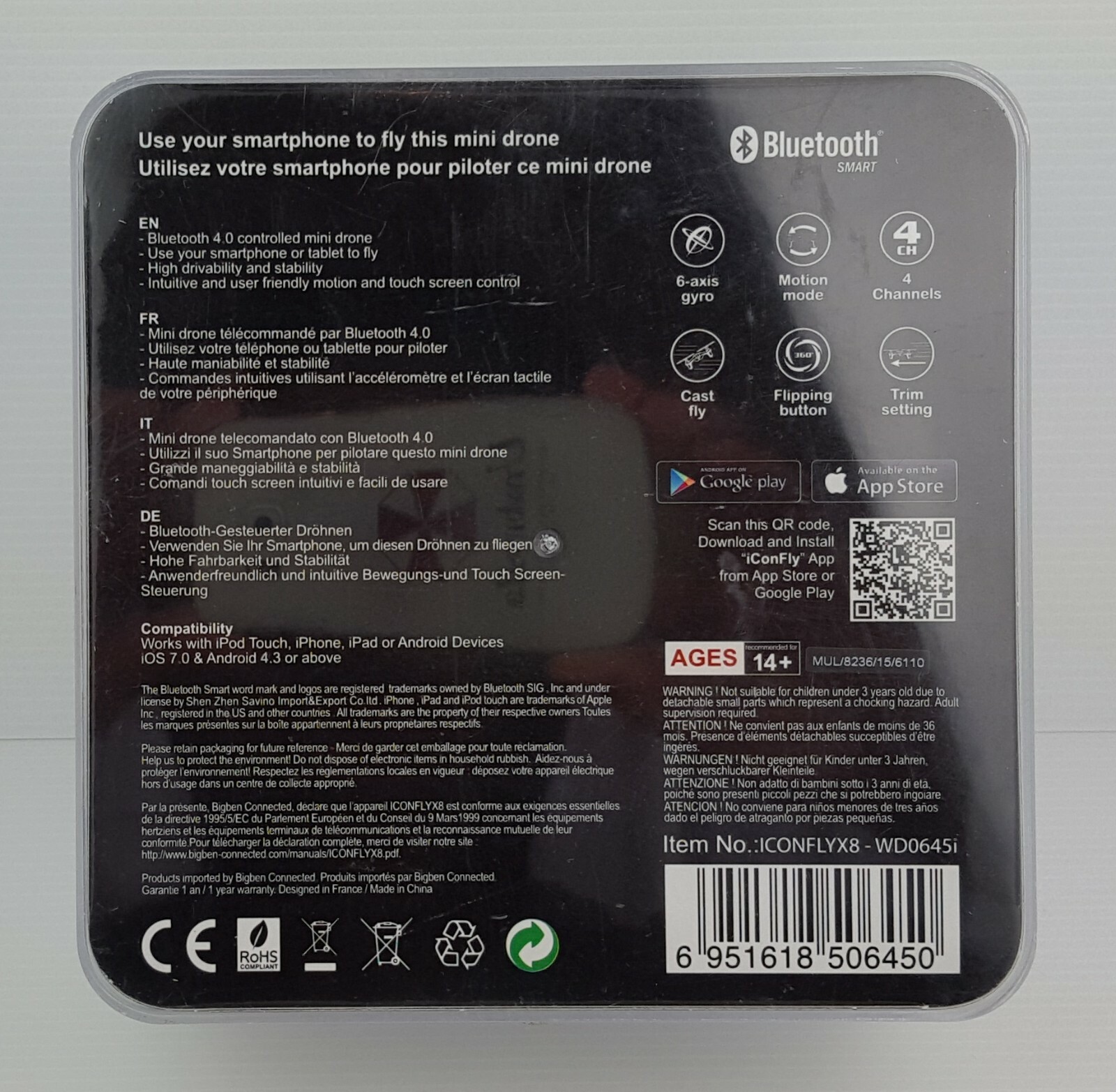 iConFly X8 DRONE IOS ANDROID SMARTPHONE ICONFLYX8 - WD0645i NEW FACTORY ...