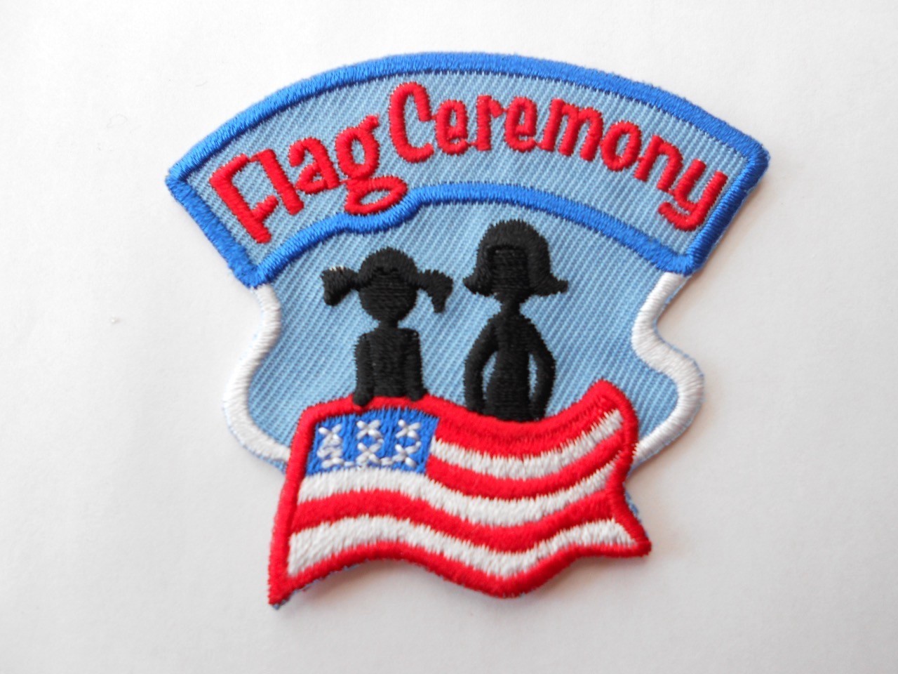 Girl Scout "Flag Ceremony" Embroidered Fun Patch, Iron-on, NEW, 2 ...