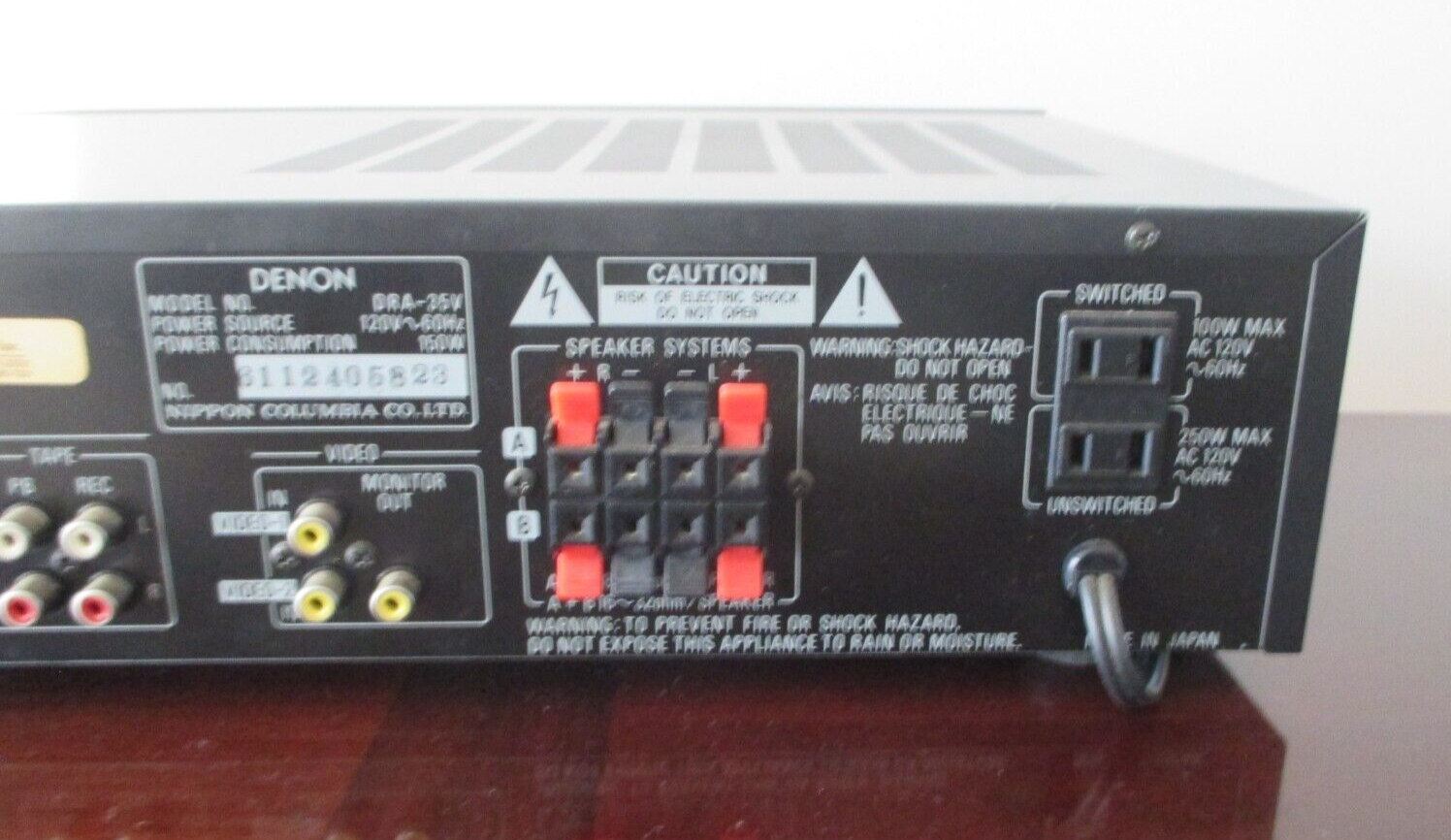 Denon Precision Audio Component / AV Receiver DRA-35V - TESTED ...