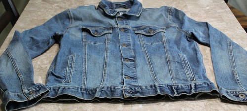 Goodfellow Denim Jacket Mens Large Trucker Classic Jean Coat Distressed ...