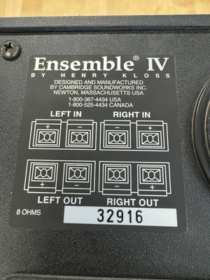Cambridge Soundworks Ensemble IV Subwoofer by Henry Kloss, Tested and ...