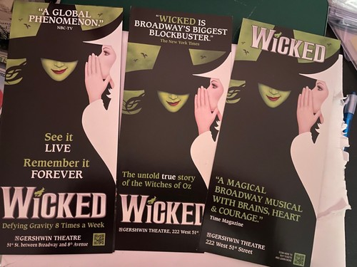 THREE Different Wicked Broadway Promo Flyers - Gershwin Theatre NYC | eBay