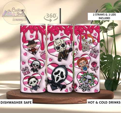 Horror Movie Characters Inflated 20oz Stainless Steel Insulated Tumbler ...