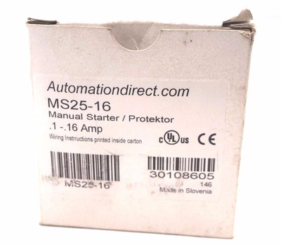 NEW AUTOMATION DIRECT MS25-16 MANUAL STARTER MS2516 | eBay