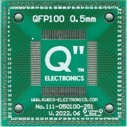 QFP100,LQFP100,SQFP100,TQFP100,VQFP100 0.50mm à 4 x IDC1x25 (1.27mm ...