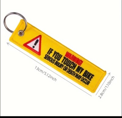 Warning If you touch Bike Motorcycle Biker Key Ring Jet Tag Keyring | eBay