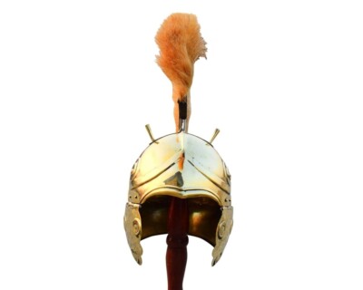 Samnite Gladiator Helmet – Authentic Roman-Inspired Brass Combat Armor ...