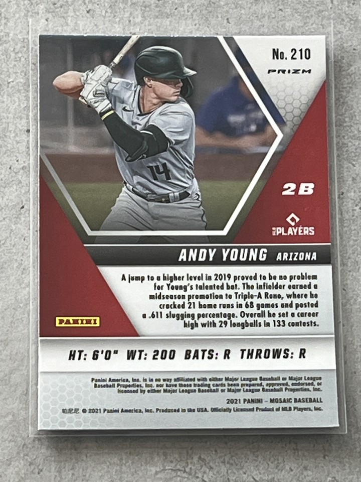 2021 Panini Mosaic Andy Young #210 Arizona Diamondbacks | eBay