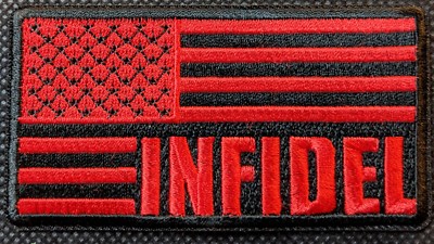 Infidel Red American Flag Embroidered Biker Patch | eBay