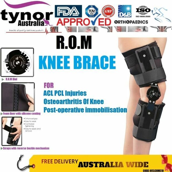 Tynor Orthopaedics ROM Hinged Knee Brace Post-op ACL PCL Injuries ...