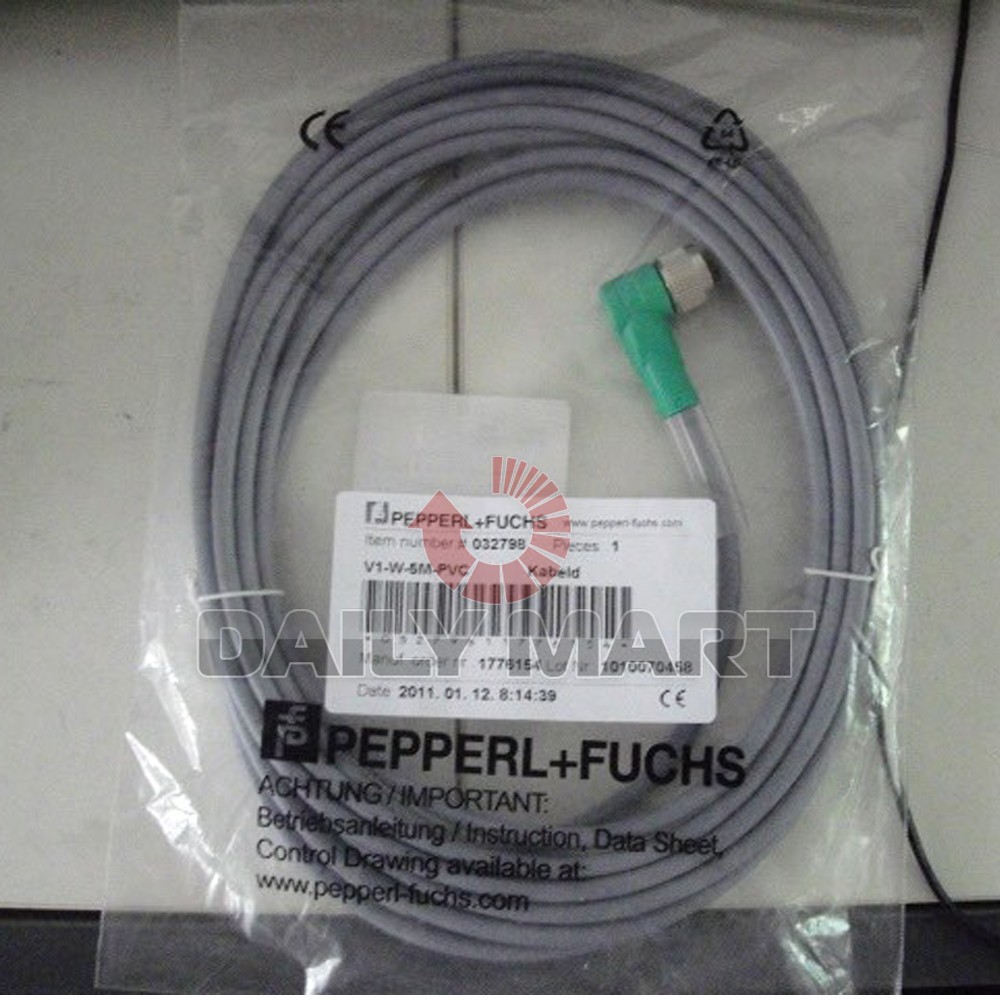 PEPPERL+FUCHS NEW V1-W-5M-PVC PLC FEMALE CONNECTOR CABLE SOCKET 4-PIN ...