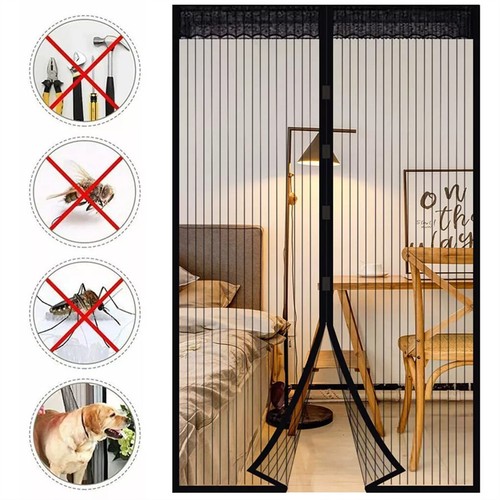 Magnetic Screen Door Mesh Curtain Heavy Duty Mosquito Fly Bug Insect ...