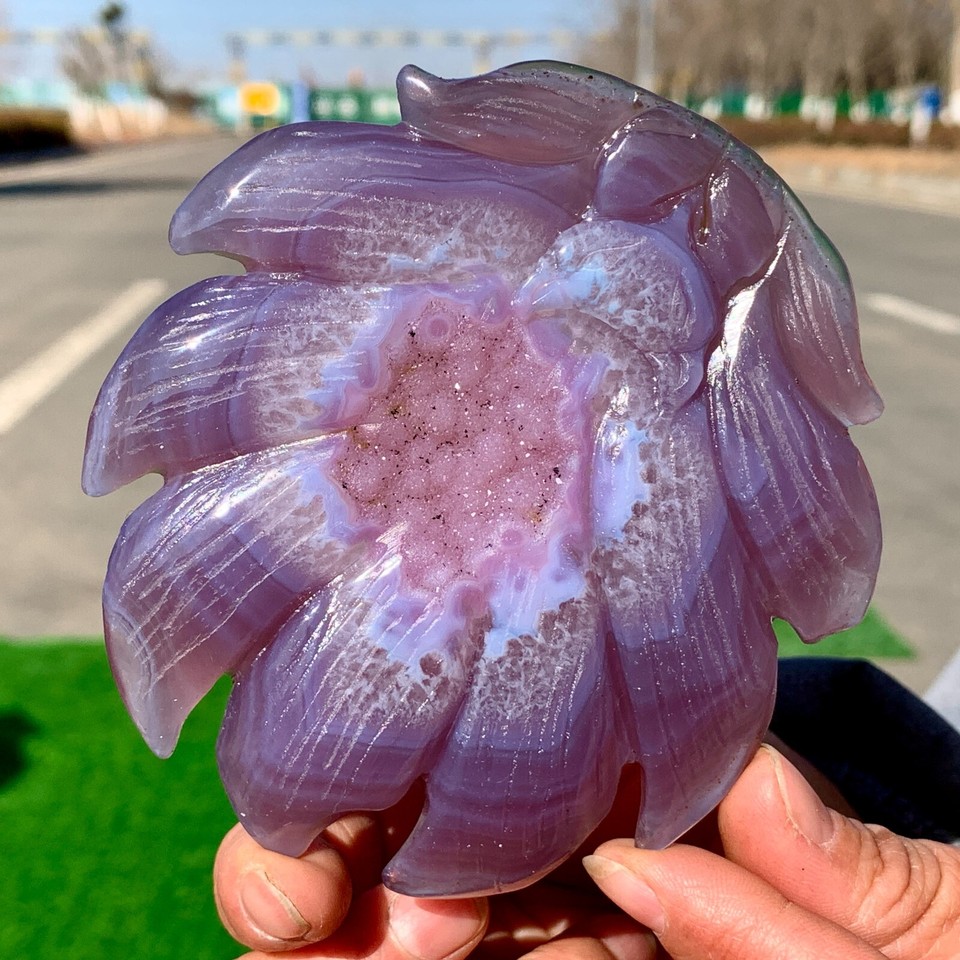 166G Natural Purple Agate Geode Nine-tailed Fox chakra spiritual sample ...