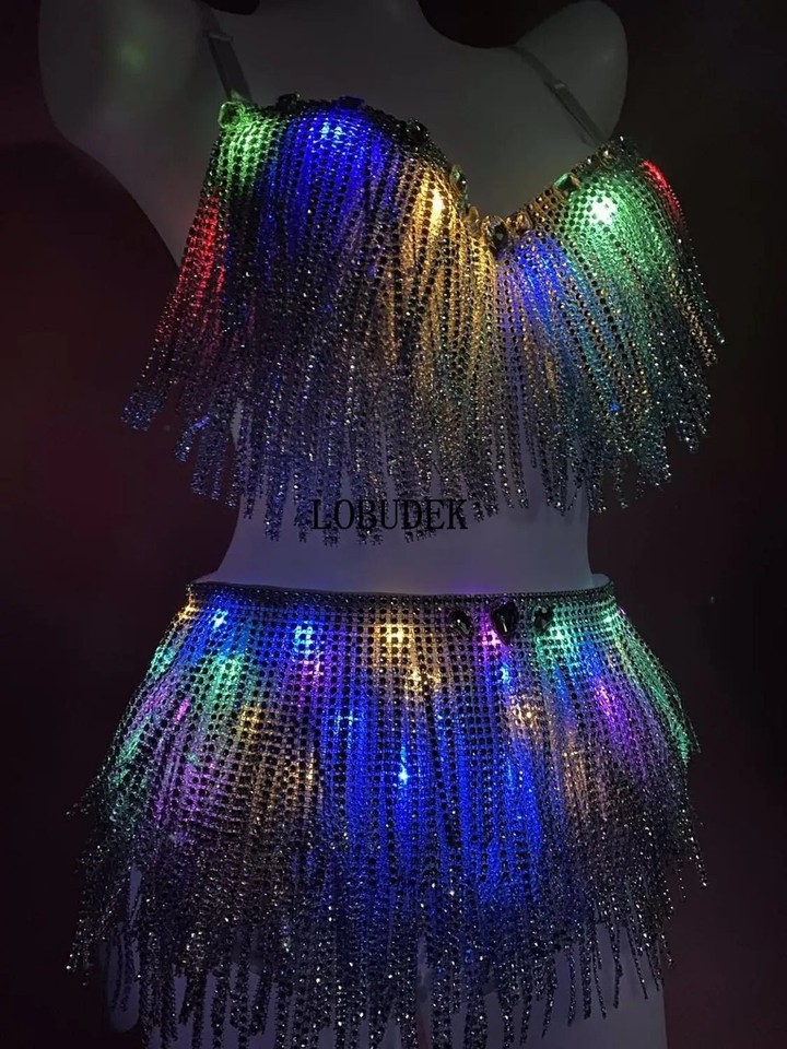 Women LED Party Suit Bikini Rave Dress Costume Festival Woman Club ...