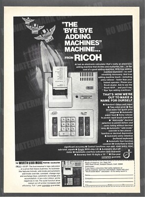 Ricoh Ricomac 401-P Adding Machine Calculator 1974 Print Magazine Ad ...