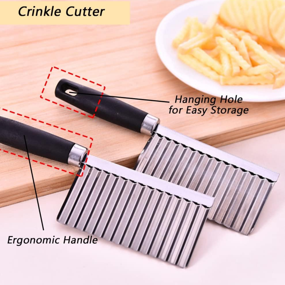 Crinkle Wavy Cutter Stainless Steel Vegetable Potato Chip French Fry ...