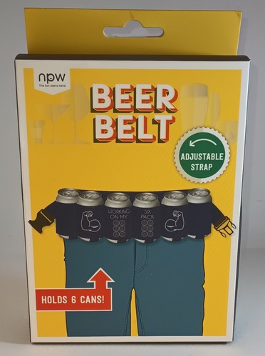 Beer Belt Caddy w/Adjustable Strap - Holds 6 Cans Novelty 34-49 Waist ...
