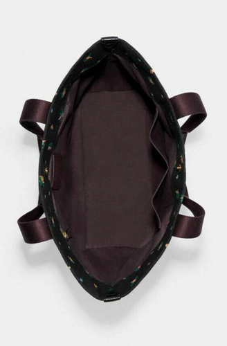 Coach X Peanuts Tote With Snoopy Canvas Black Floral 6172 LIMITED $492 ...