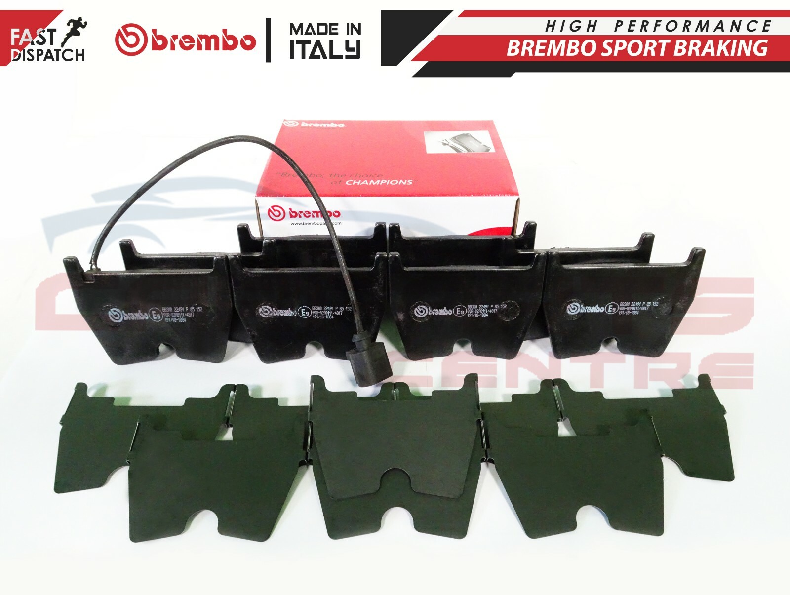 FOR RS3 RSQ3 QUATTRO TT 2.5 TURBO FRONT BREMBO BRAKE PADS SET & SENSOR ...