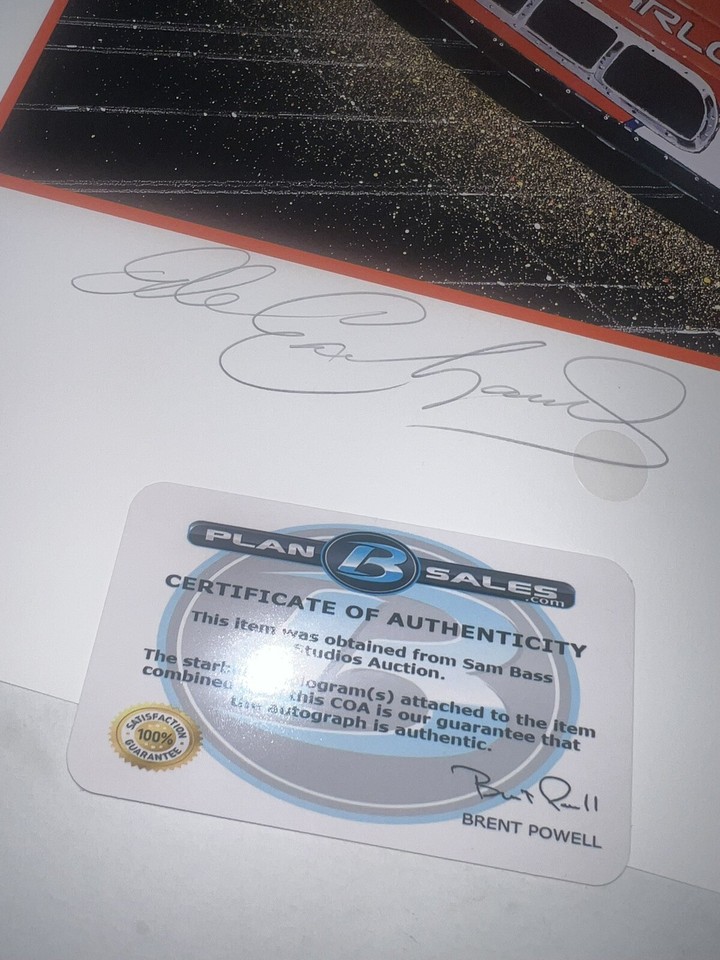 Dale Earnhardt Sr Autographed Sam Bass signed 24" X 27" Print - COA ...
