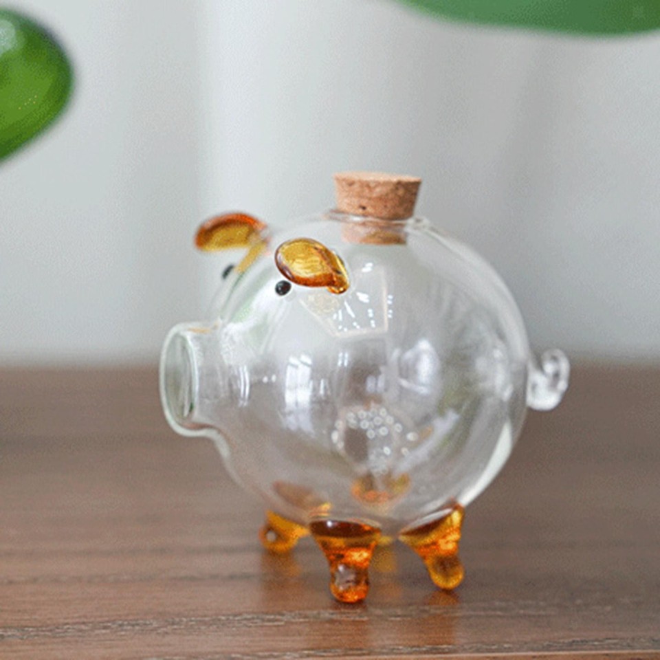 Transparent Piggy Bank Money Saving Box Creative Art Home Ornament ...