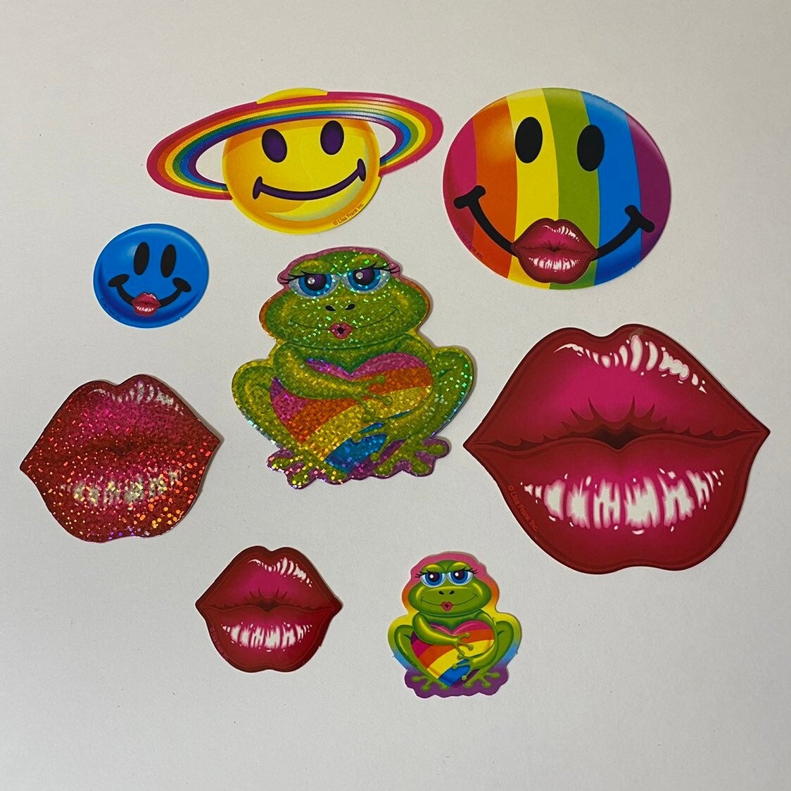 Vintage Lisa Frank Groovy Frog, Lips & Smiley Faces Mini Notecard ...