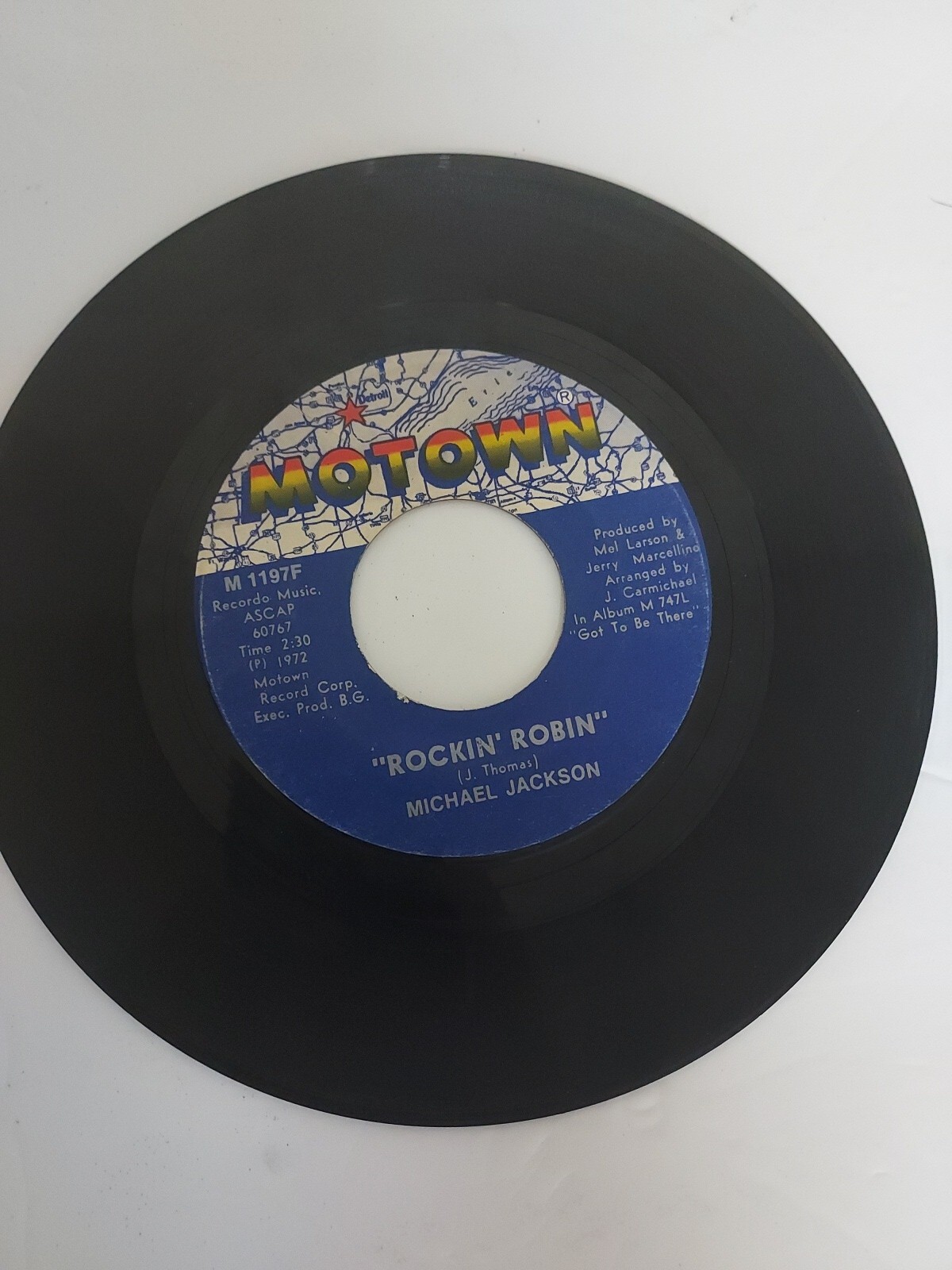 45 RPM Vinyl Record Michael Jackson Rockin Robin VG