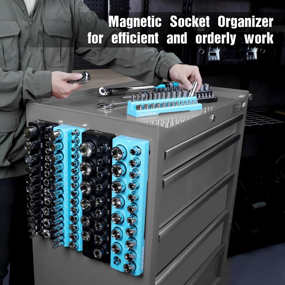 Magnetic Socket Set 6-Pack Metric And SAE Magnetic Socket Organizers, 1 ...