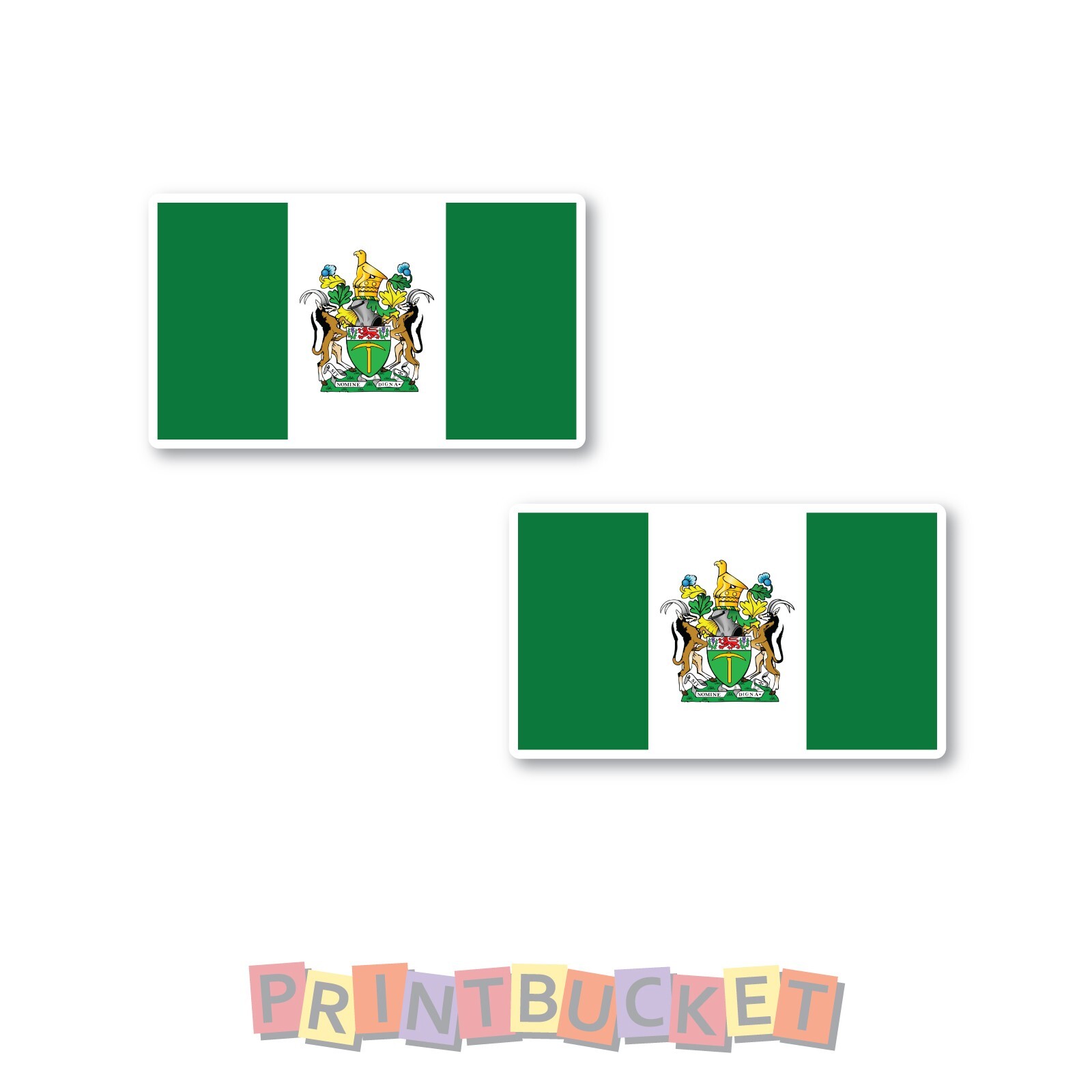 Rhodesia flag 120mm sticker Twin pack quality water & fade proof vinyl ...