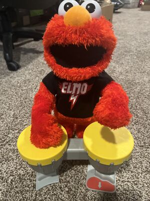 Let's Rock ELMO Sesame Street Interactive Toy Sings w/Drums Working ...