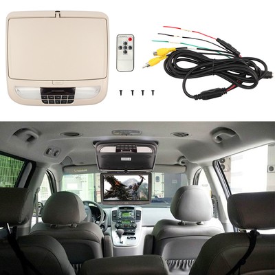 12 Inch Wide TFT LCD Monitor Car Overhead Flip Down Roof Mount Digital ...