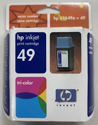 HP Inkjet Print CARTRIDGE 49 Tri-color Deskjet Writer OFFICEJET Printer ...