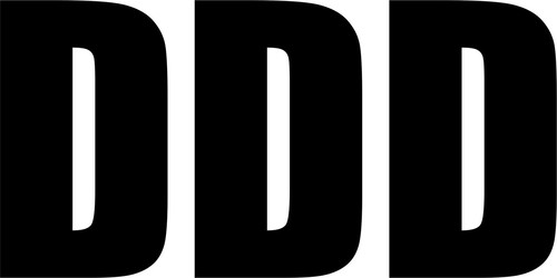 Set 3x sticker vinyl decal car bike door wheelie bin letter D black ...