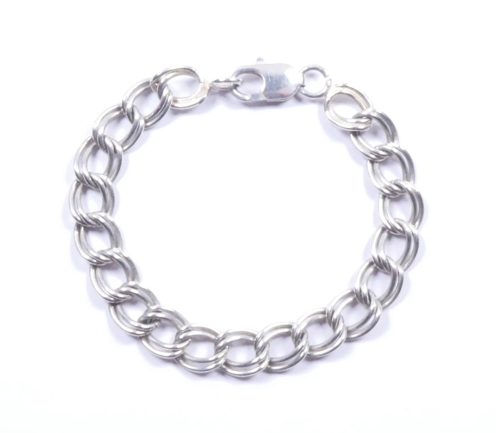 Double Link Bracelet 925 Sterling Silver 9mm Link Width | eBay UK