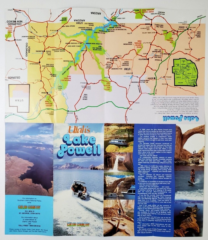 1980s Lake Powell Utah UT Vintage Travel Brochure Bullfrod Wahweap St ...