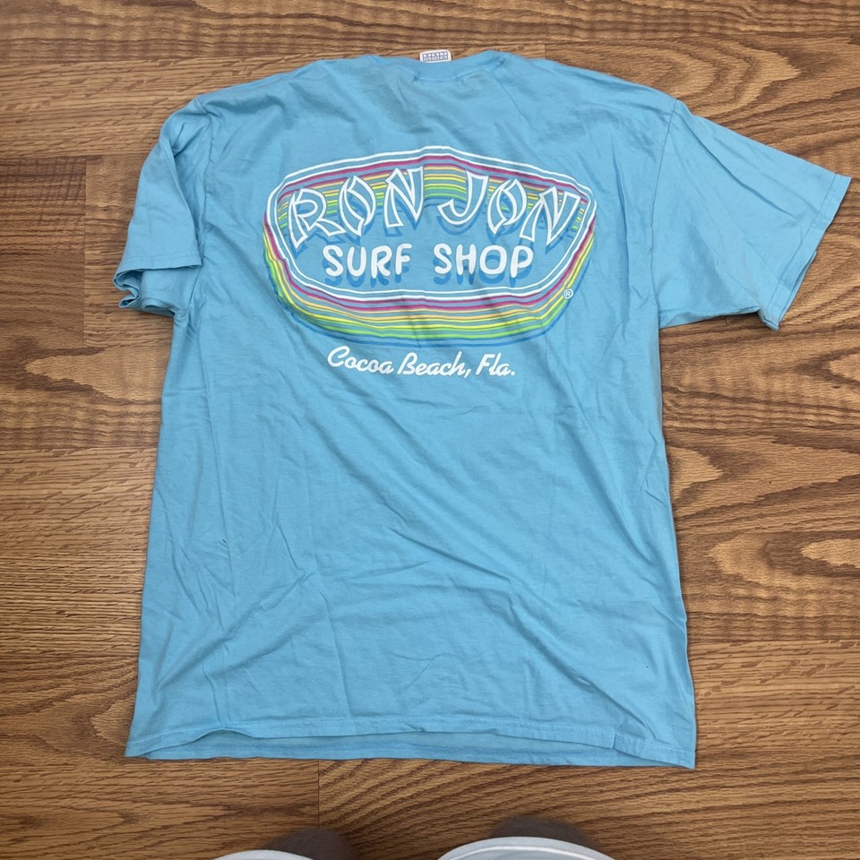 Ron Jon Surf Shop T-Shirt Cocoa Beach Florida Size Large UNC Blue | eBay