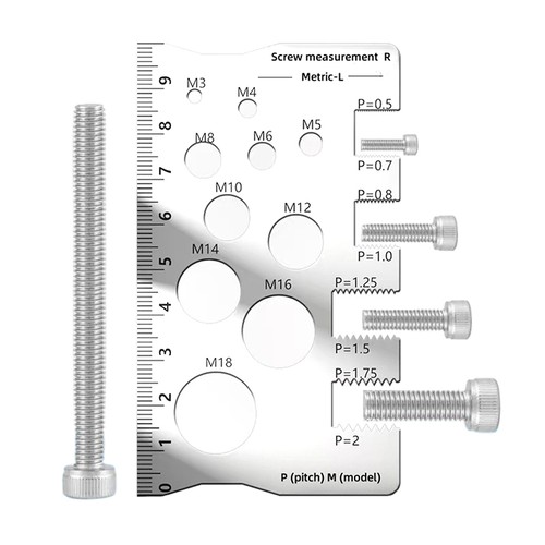 Thread Pitch Gauge Measurement Ruler For Screw Space Saving Measuring ...