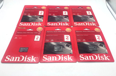 6 Pack SanDisk Memory Stick PRO Duo 2GB Memory Stick PRO Duo Card PSP ...