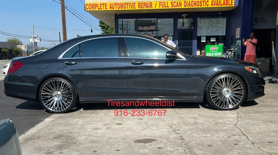 22'' Maybach Style Wheels fit S550 Mercedes S63 GLC Black Machine S560 ...