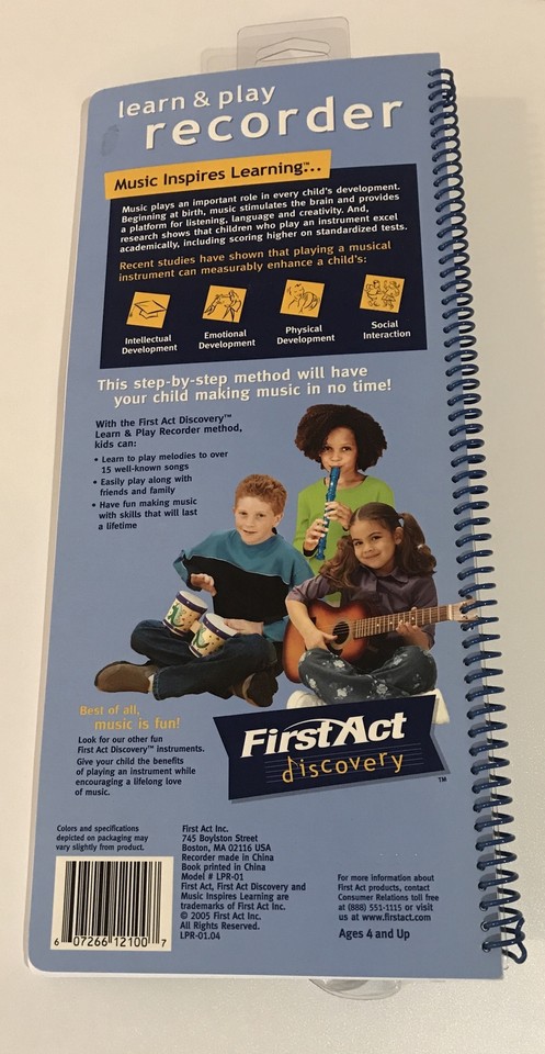 2005 Recorder Musical Instrument First Act Discovery Learn & Play ...