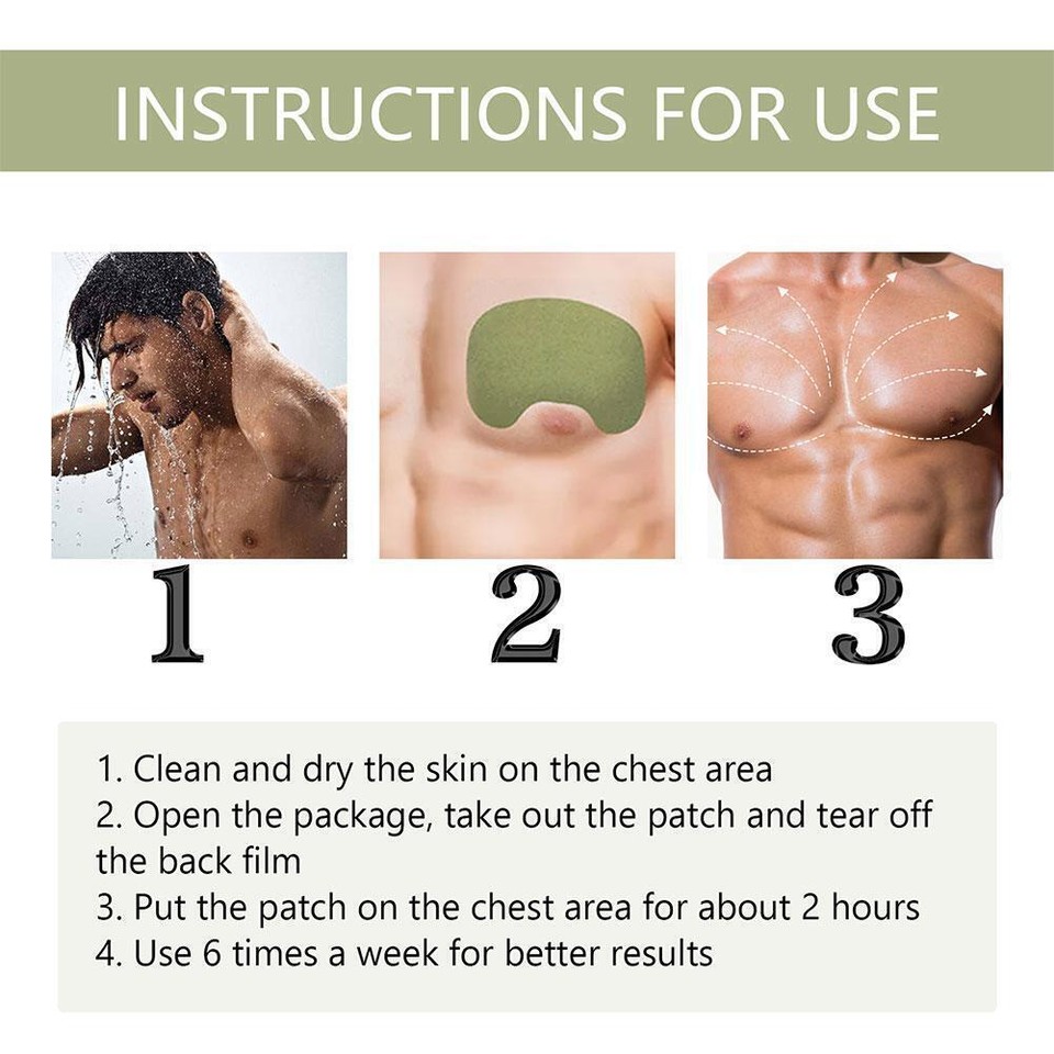 12pcs Turmeric Extract Men's Chest Gyno Ease Soothe Reducing Patch ...