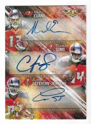 Mike Evans 2014 TOPPS FIRE TRIPLE ROOKIE AUTOGRAPH CARD SP/15 ...