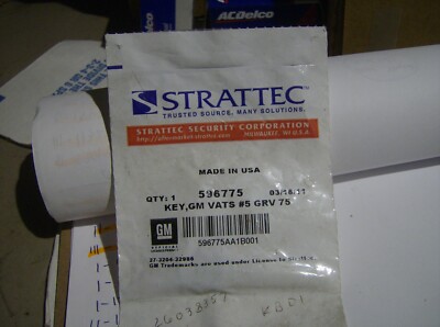 GENUINE ACDELCO GM STRATTEC 596775 KEY BLANK | eBay